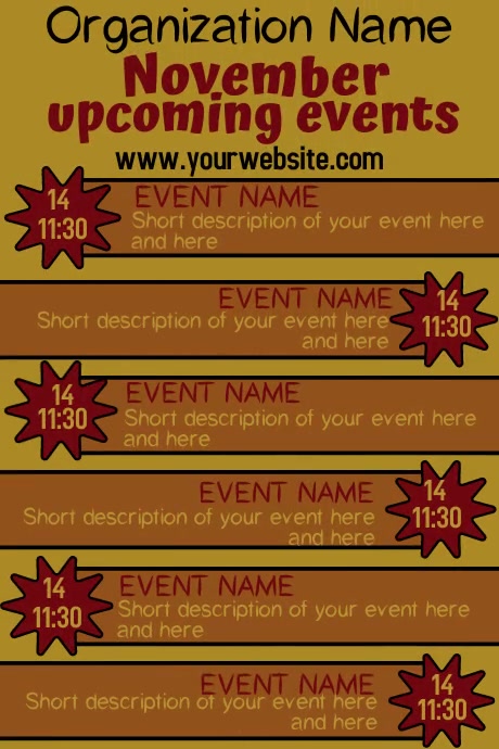 November Upcoming Events Template | PosterMyWall