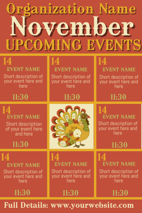 November Upcoming Events Template | PosterMyWall