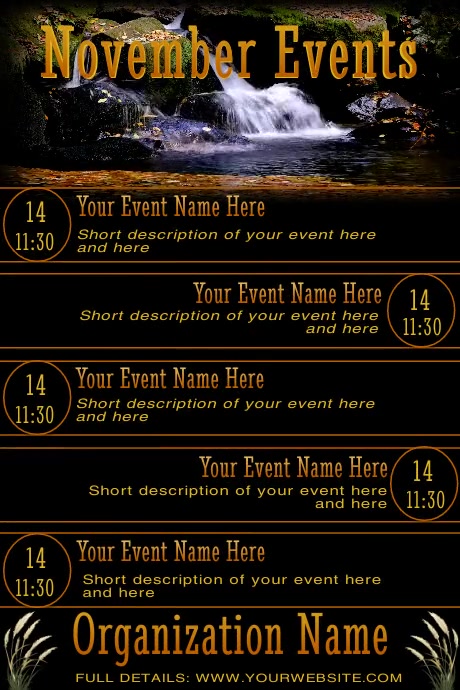 November Upcoming Events Video Calendar Template | PosterMyWall