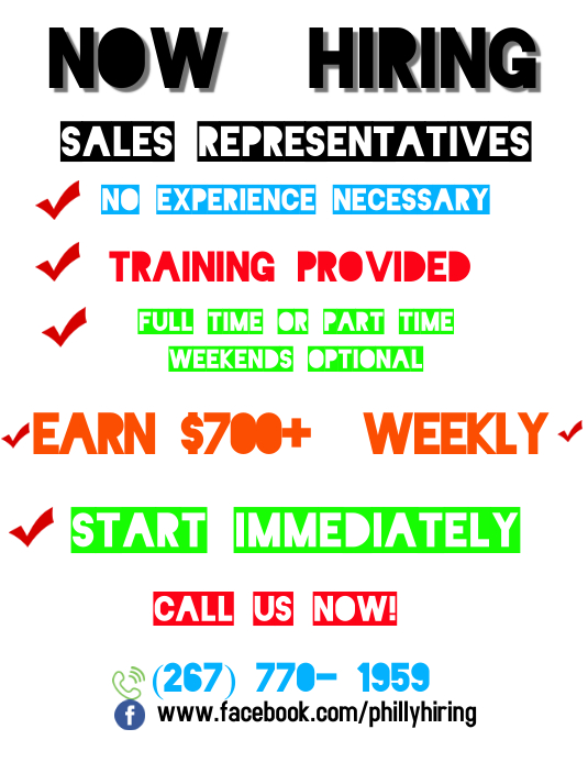 Now Hiring Template | PosterMyWall