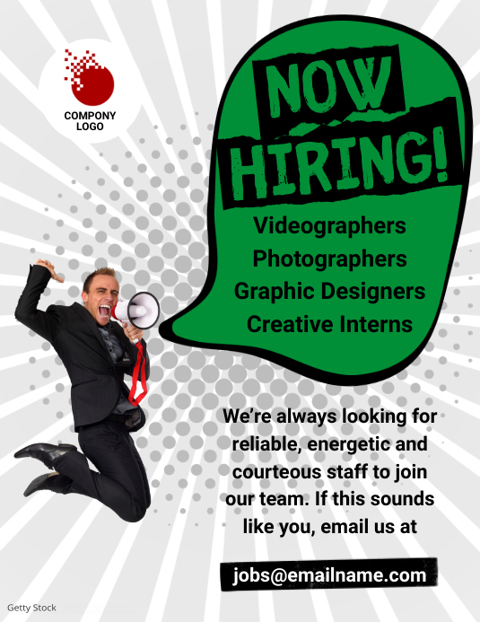 Now Hiring Template | PosterMyWall