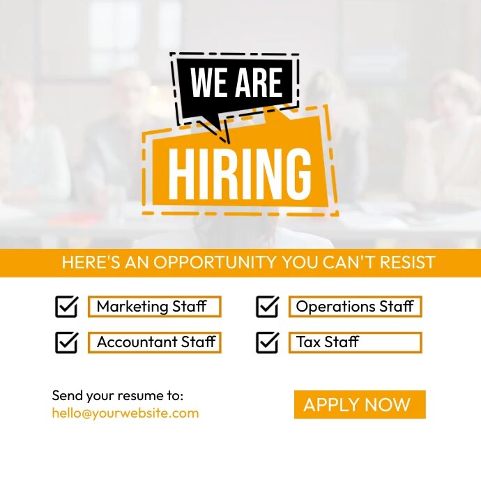 Now Hiring Template | PosterMyWall