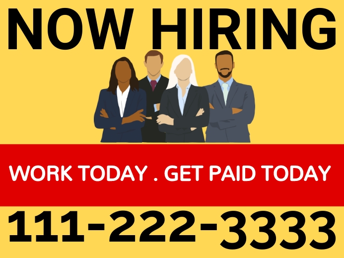 Now Hiring Template | PosterMyWall