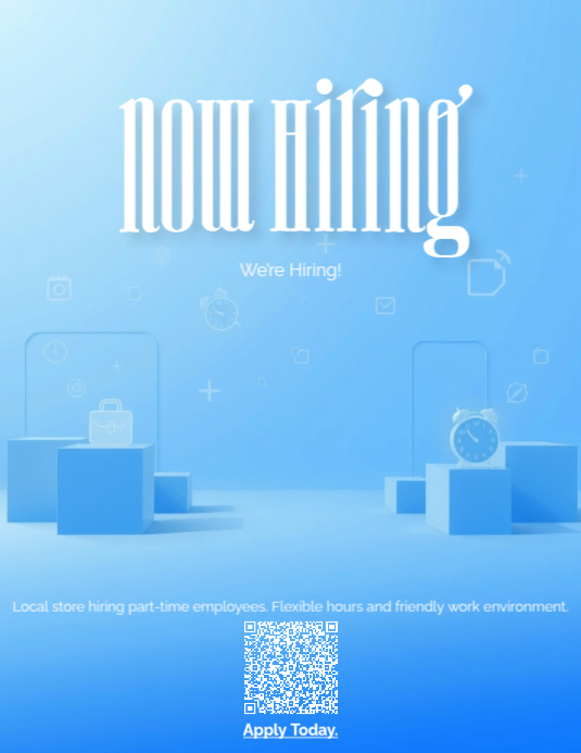 Now Hiring Flyer – Retail Part-Time Positions Template | PosterMyWall