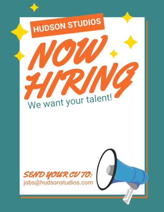 Now Hiring Flyer Template | PosterMyWall
