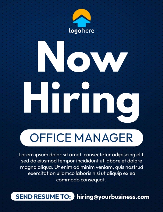 Now Hiring flyer template | PosterMyWall