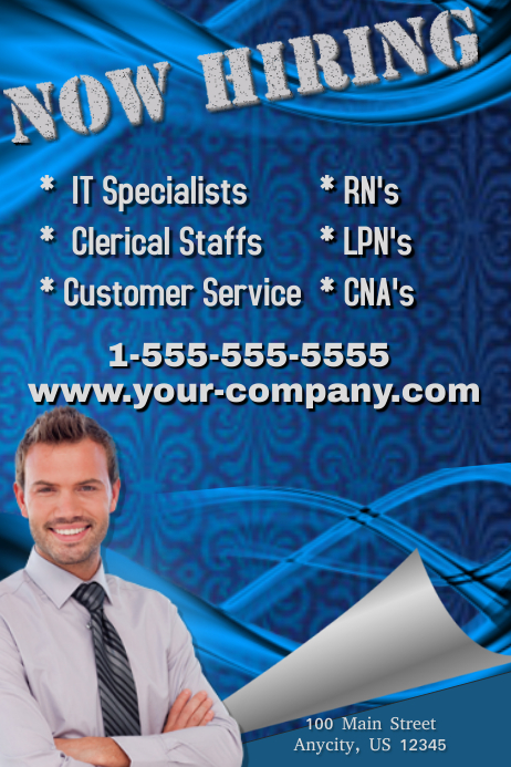 Now Hiring Template | PosterMyWall