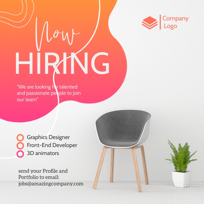 Now Hiring Simplistic & Elegant (Instagram) Template | PosterMyWall