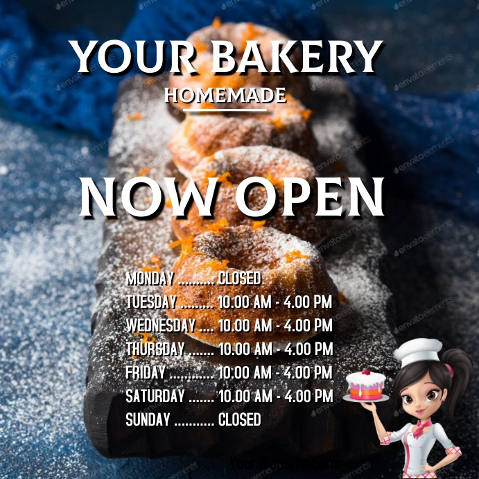 Now Open Bakery Template | PosterMyWall