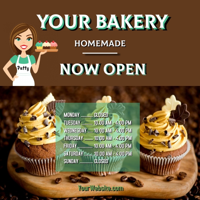 Now Open - Bakery Template | PosterMyWall