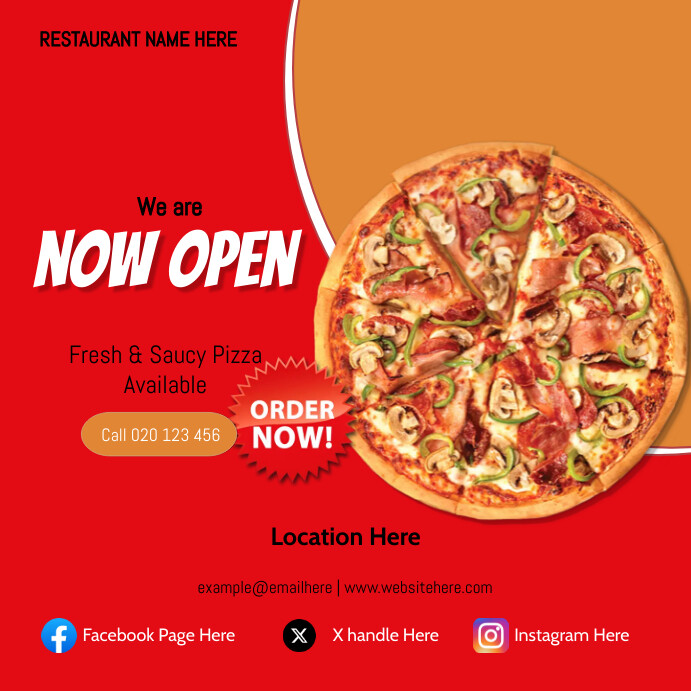 Plantilla de Now open restaurant advert | PosterMyWall