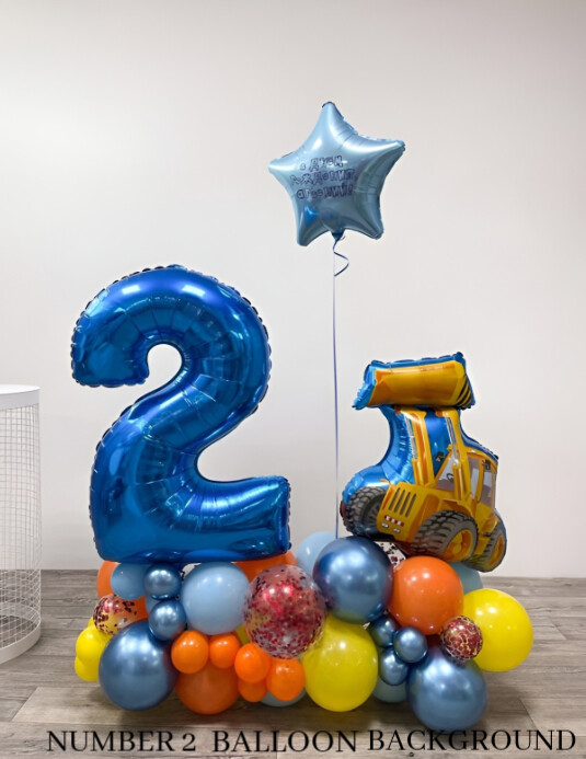 Number 2 balloon Template | PosterMyWall