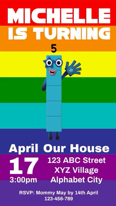 Copy of Number Blocks Birthday Invitation | PosterMyWall