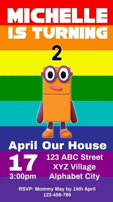 Copy of Number Blocks Birthday Invitation | PosterMyWall