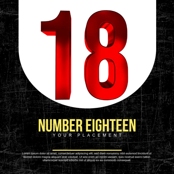 Number Eighteen Template | PosterMyWall