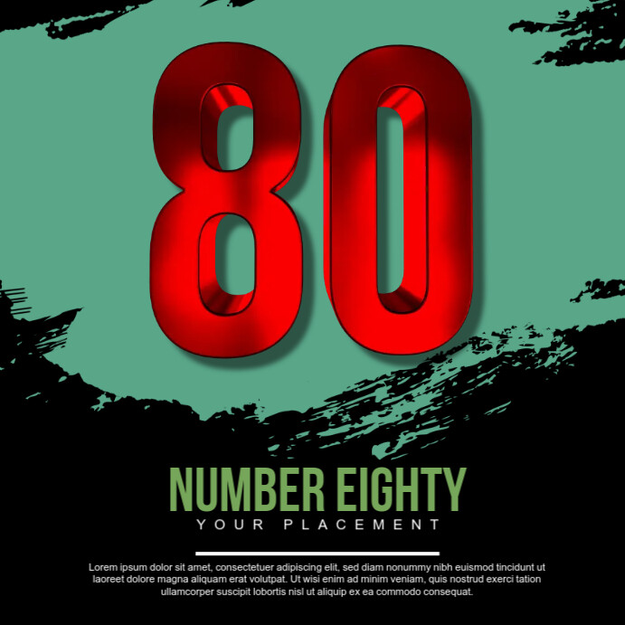 Number Eighty Template | PosterMyWall