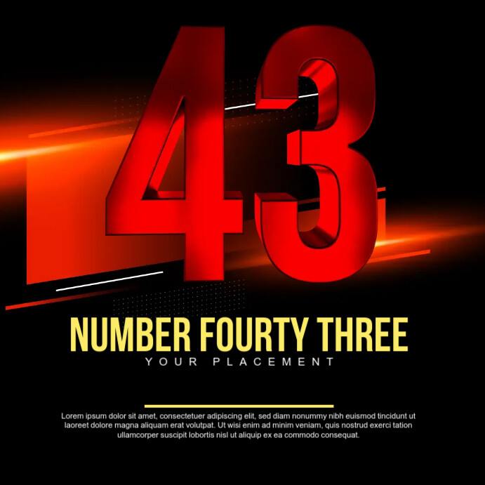 Number Forty Three Template | PosterMyWall
