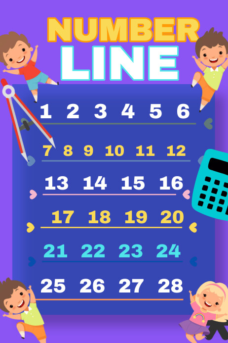 Number line mathematics poster template | PosterMyWall