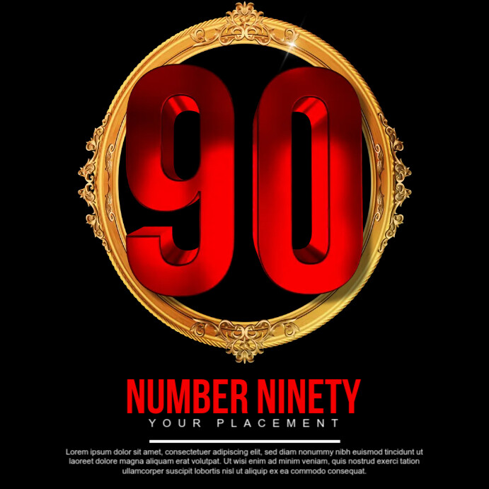 Number Ninety Template | PosterMyWall