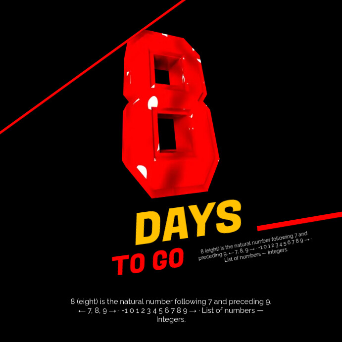 Number of days Eight Template | PosterMyWall