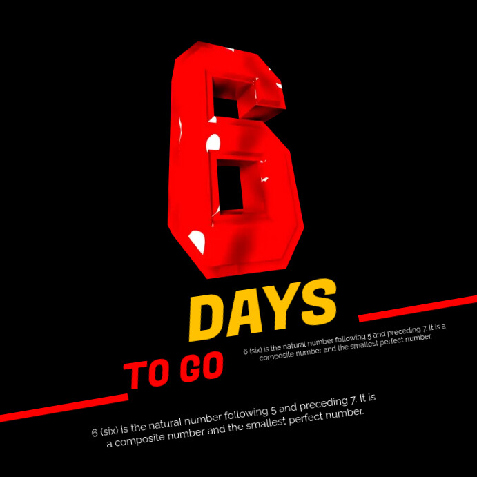 Number of days Six Template | PosterMyWall
