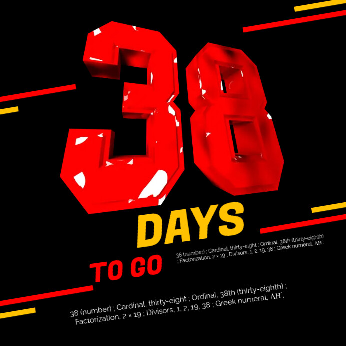 Number of days Thirty Eight Template | PosterMyWall