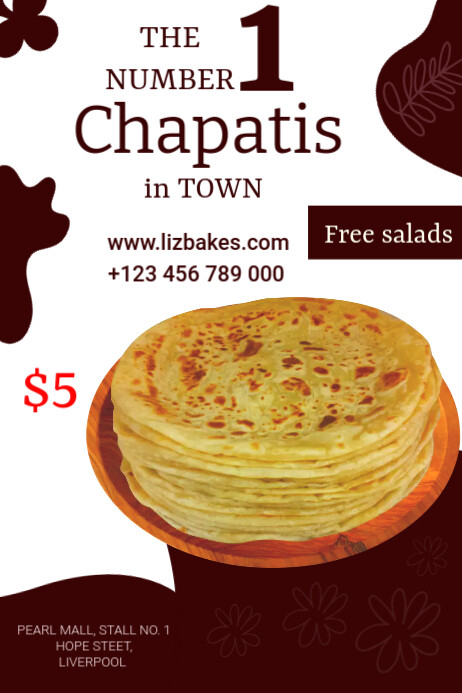 Number one chapatis - food flyer design Template | PosterMyWall