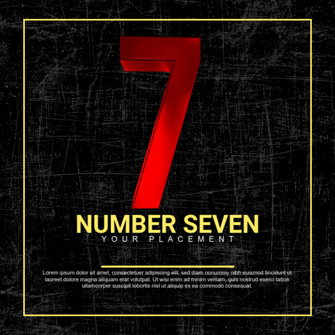 Number Seven Template | PosterMyWall
