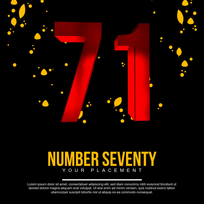 Plantilla de Número Setenta Y Uno | PosterMyWall