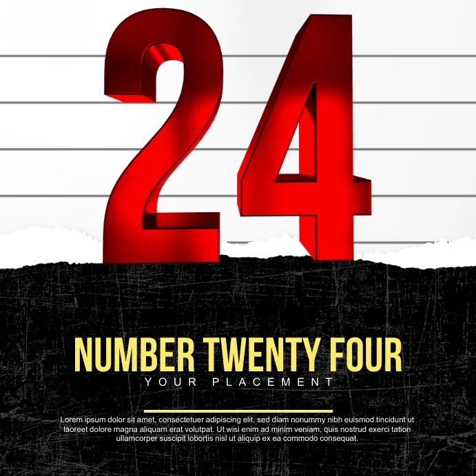 Plantilla de Número Veinticuatro | PosterMyWall