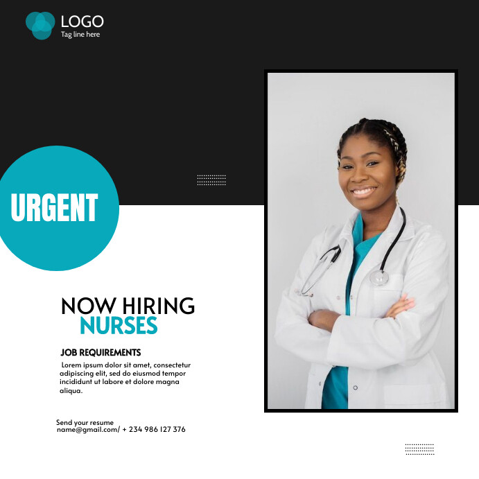 Nurse Hiring Instagram Post Template | PosterMyWall