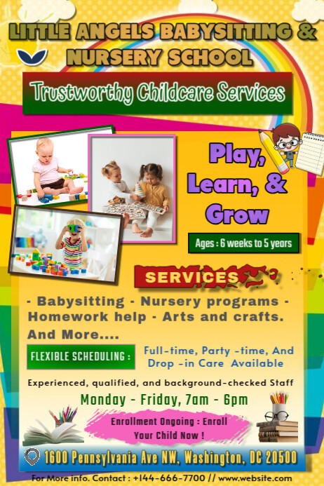Nursery school flyers Template | PosterMyWall
