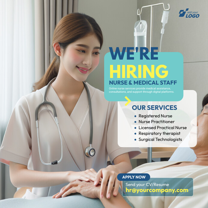 Nurses Hiring Instagram Post Template | PosterMyWall