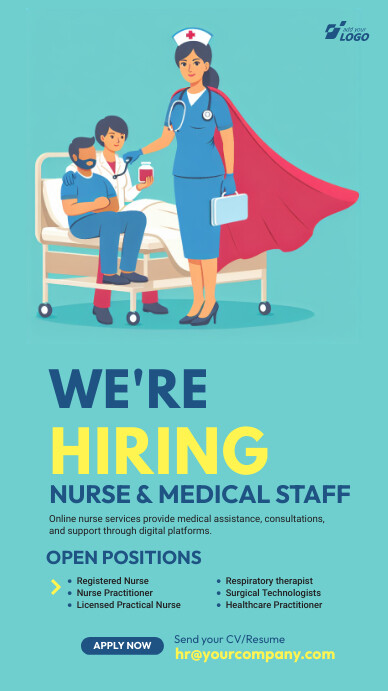 Nurses Hiring Instagram Story Template | PosterMyWall