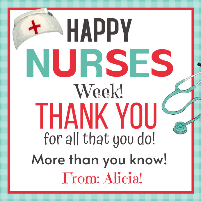 Plantilla de Nurses Week gift tag printable | PosterMyWall