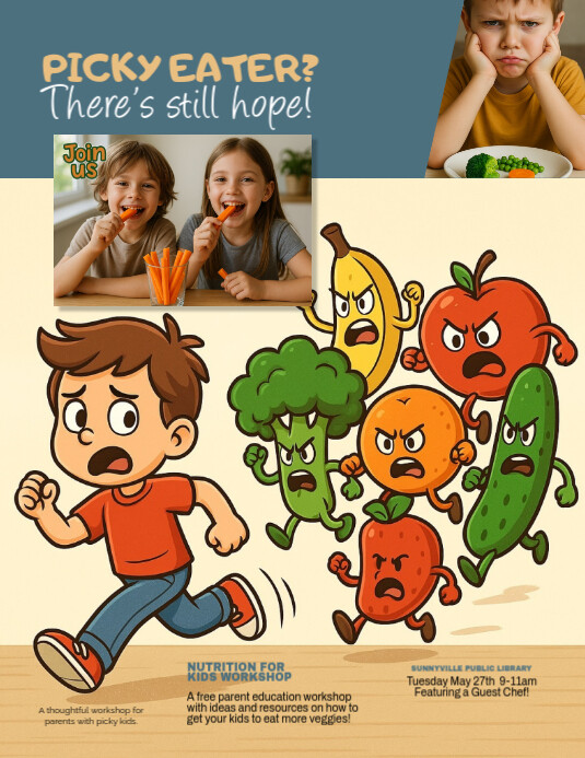Nutrition Workshop For Children Picky Eaters Flyer Template (us Letter ...