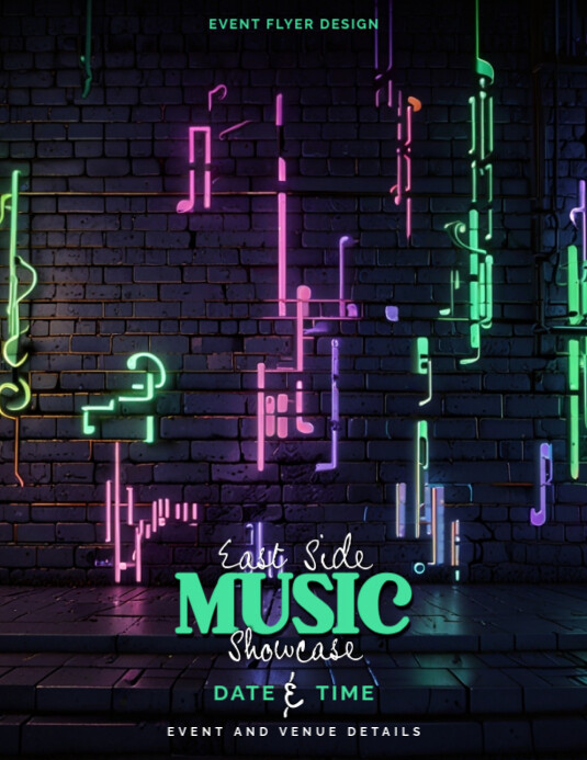 Plantilla de NYC Lower East Side Music Showcase Flyer Template Design ...