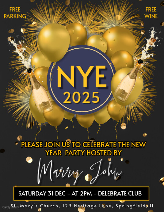 NYE 2025 Invitation Template | PosterMyWall