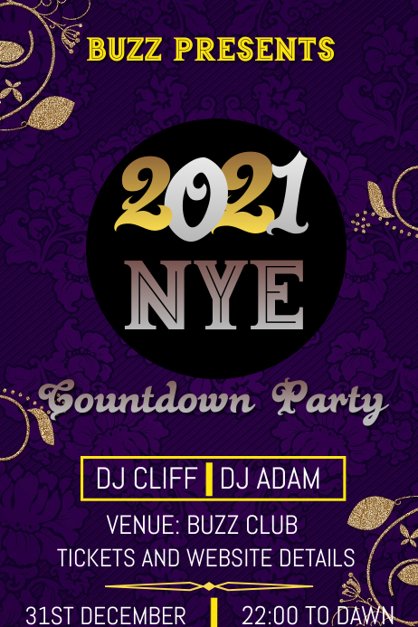 NYE countdown party Template | PosterMyWall