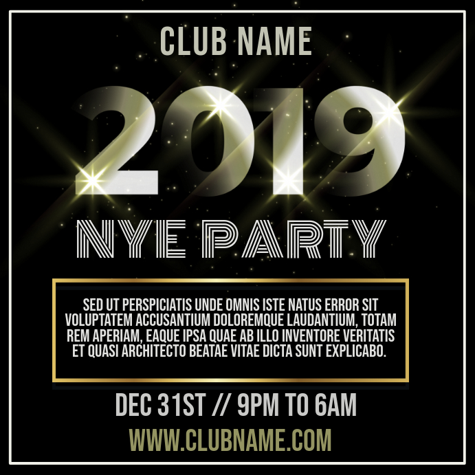 NYE Party Instagram Post Template | PosterMyWall