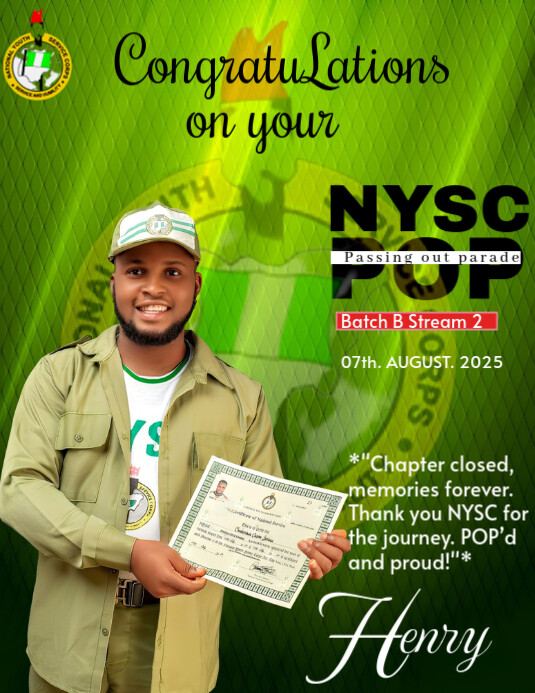 Copy of Nysc passing out parade flyer | PosterMyWall