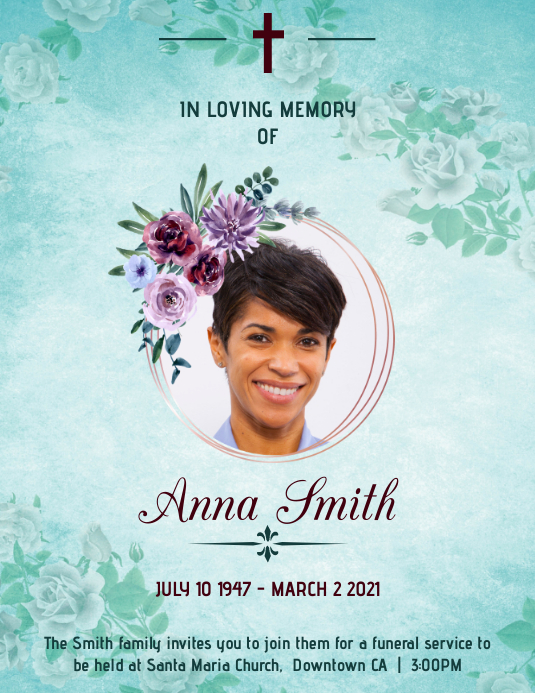 Modèles de Funérailles Nécrologiques | PosterMyWall