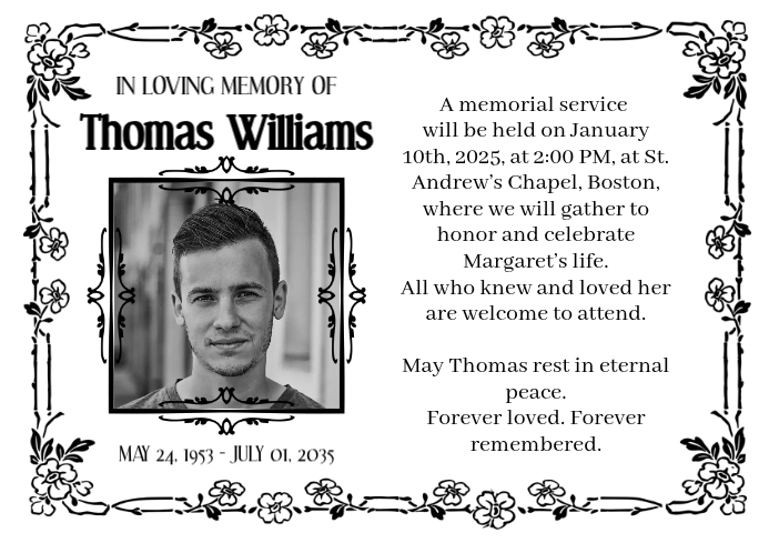 Obituary Funeral In memoriam Death Anniversary Poster Template Design ...