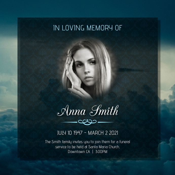 Copy of Obituary Funeral Template | PosterMyWall