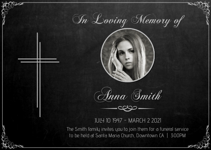 Obituary Funeral Template | PosterMyWall