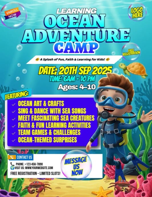 OCEAN ADVENTURE AWAITS YOUNG EXPLORERS Template | PosterMyWall