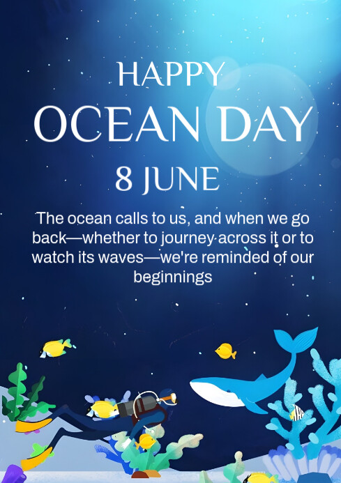 Ocean Day A4 Template | PosterMyWall