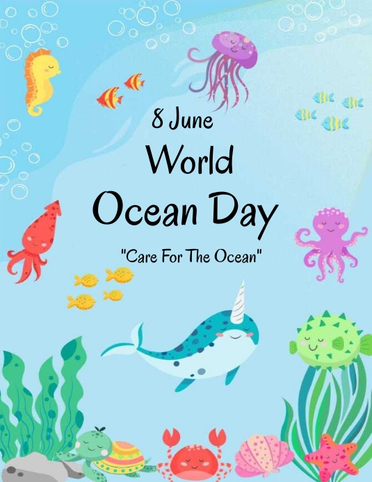 Ocean day Template | PosterMyWall