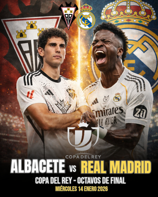 Plantilla de Octavos de final copa del rey 2026 | PosterMyWall