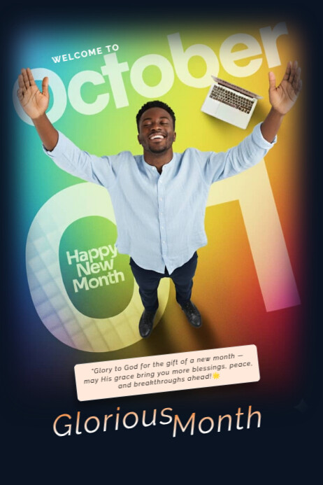 October, Oct 1, new month October, welcome to October, happy new month ...
